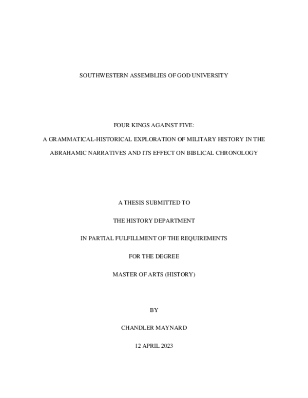 (PDF) Four Kings Against Five: A Grammatical-Historical Exploration of ...