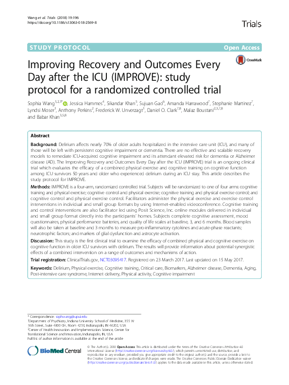 (PDF) Improving Recovery and Outcomes Every Day after the ICU (IMPROVE ...