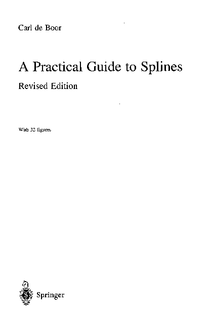 (PDF) A Practical Guide to Splines