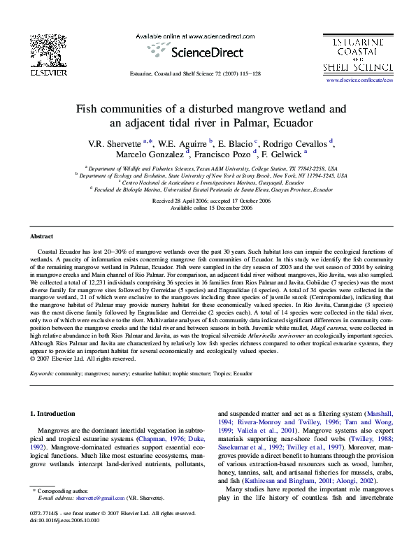 (PDF) Fish communities of a disturbed mangrove wetland and an adjacent ...