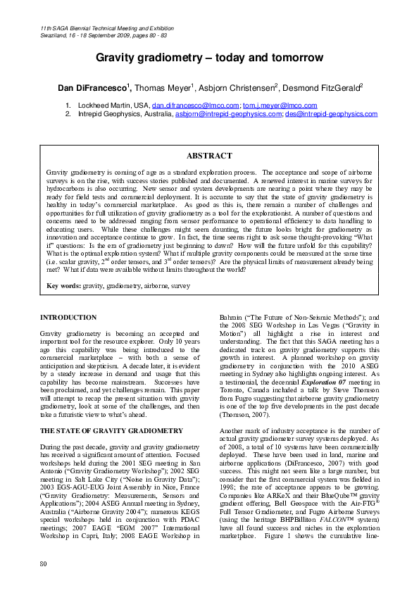 (PDF) Gravity Gradiometry – Today and Tomorrow