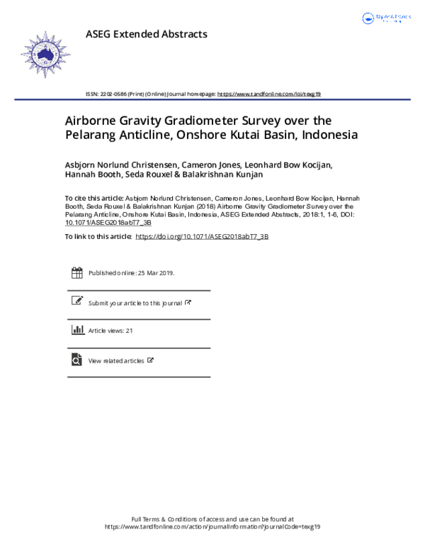 (PDF) Airborne Gravity Gradiometer Survey over the Pelarang Anticline ...