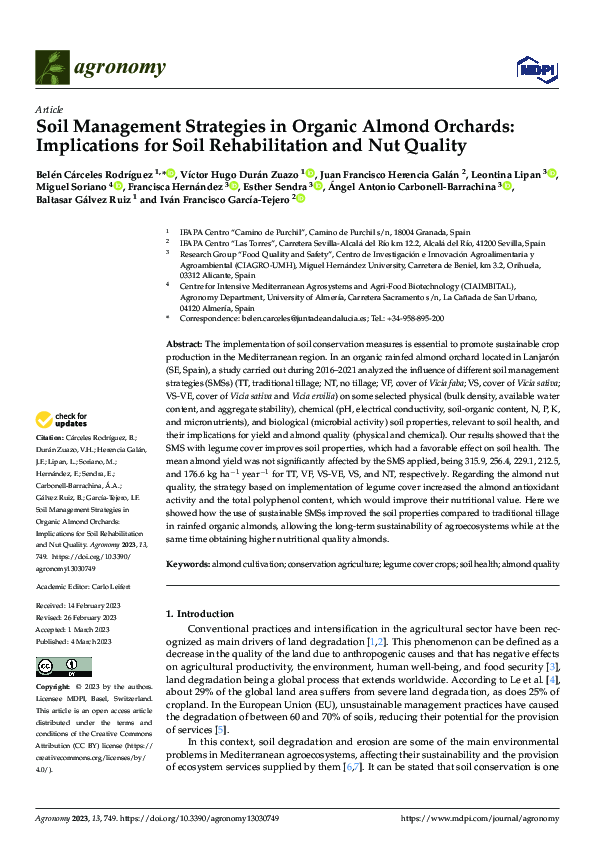 (PDF) Soil Management Strategies in Organic Almond Orchards: Implications for Soil ...