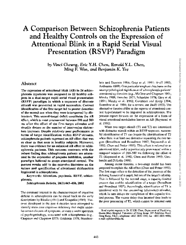 (PDF) A Comparison Between Schizophrenia Patients and Healthy Controls ...