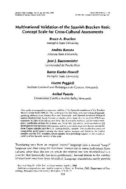 (PDF) Multinational validation of the Spanish Bracken basic concept ...