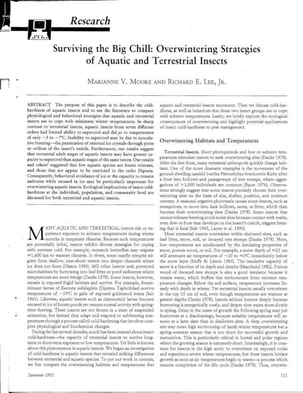 (PDF) Surviving the Big Chill: Overwintering Strategies of Aquatic and ...