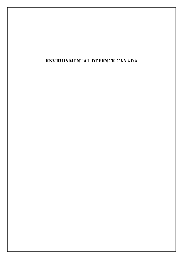 (DOC) ENVIRONMENTAL DEFENCE CANADA