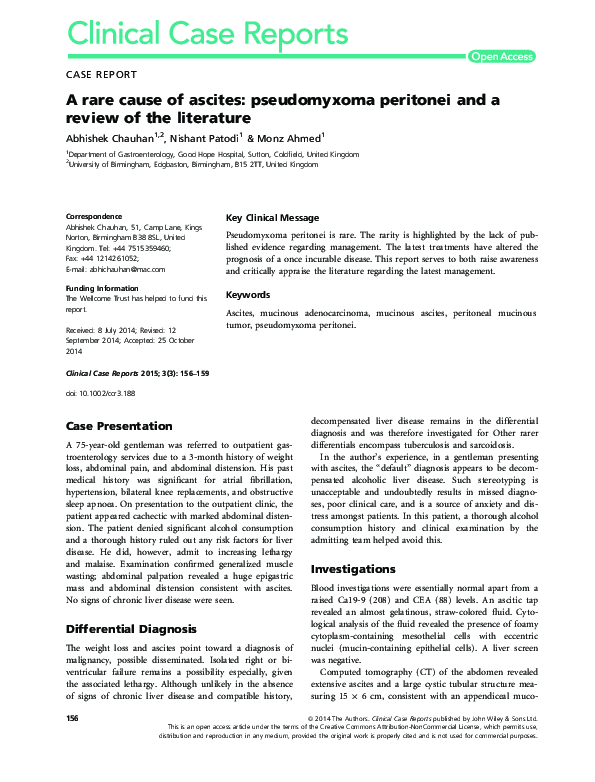 Pdf Key Clinical Message