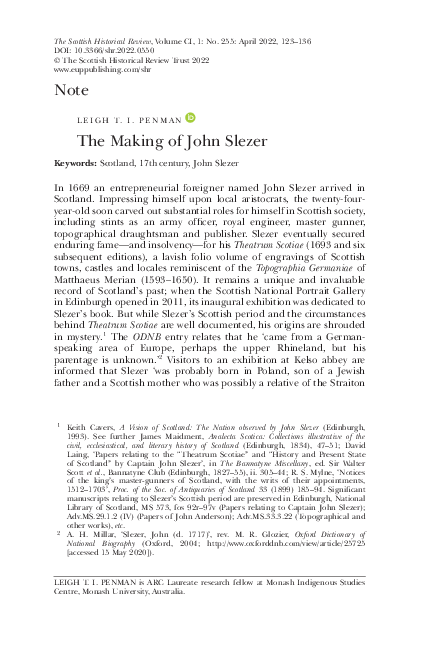 (PDF) The Making of John Slezer