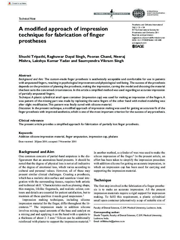 (PDF) A modified approach of impression technique for fabrication of ...