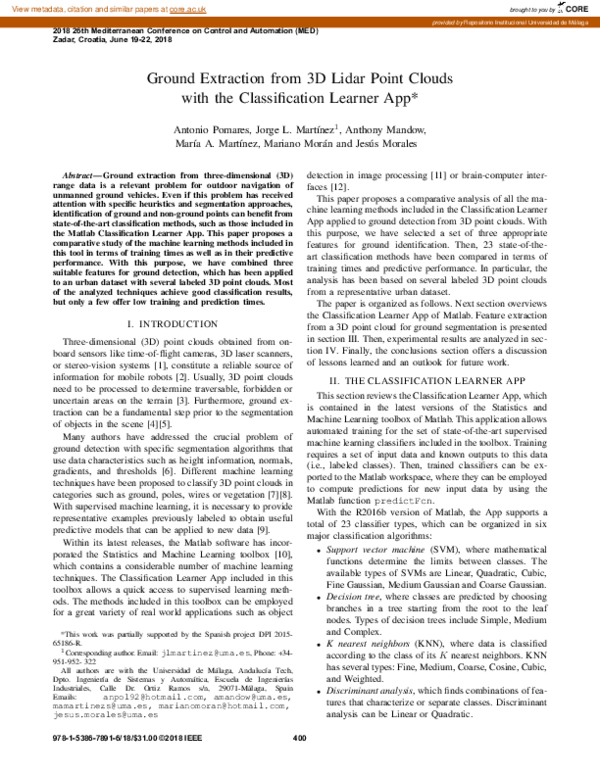Pdf Ground Extraction From 3d Lidar Point Clouds