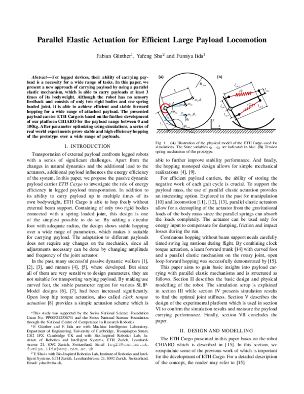 (PDF) Parallel elastic actuation for efficient large payload locomotion | Fabian Günther ...