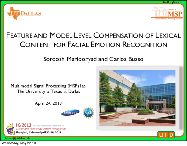 (PDF) Feature and model level compensation of lexical content for ...