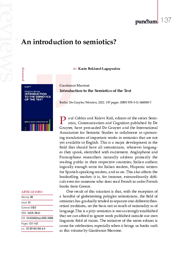 (PDF) An introduction to semiotics?