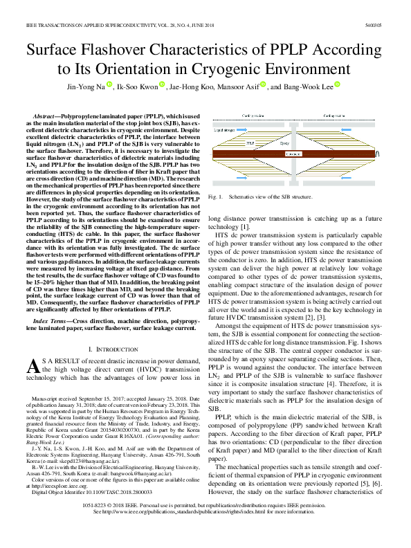(PDF) Surface Flashover Characteristics of PPLP According to Its ...