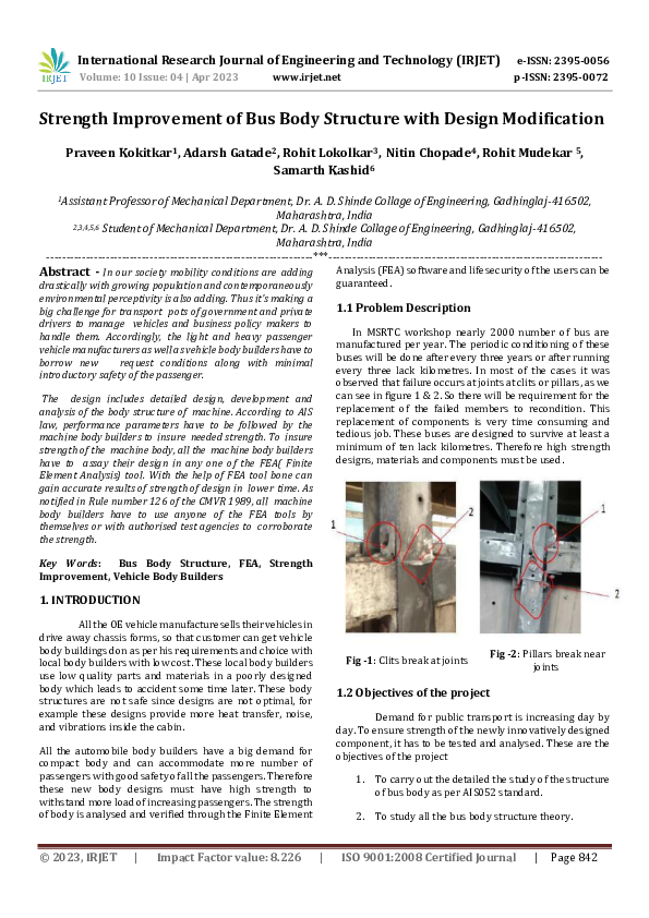 (PDF) Strength Improvement of Bus Body Structure with Design Modification
