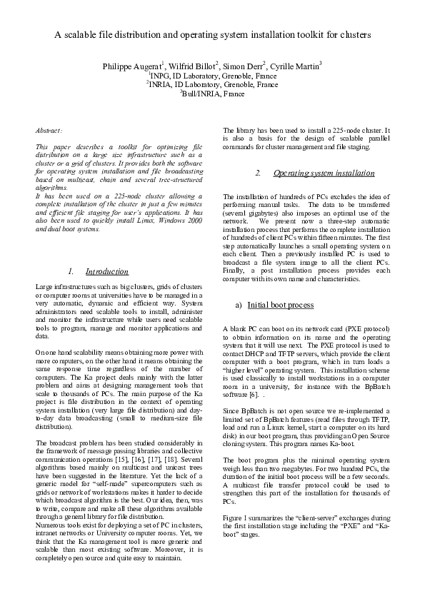 (PDF) A scalable file distribution and operating system installation ...