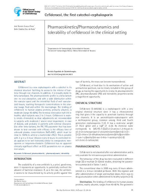 (PDF) Pharmacokinetics/Pharmacodynamics and tolerability of cefiderocol in the clinical setting