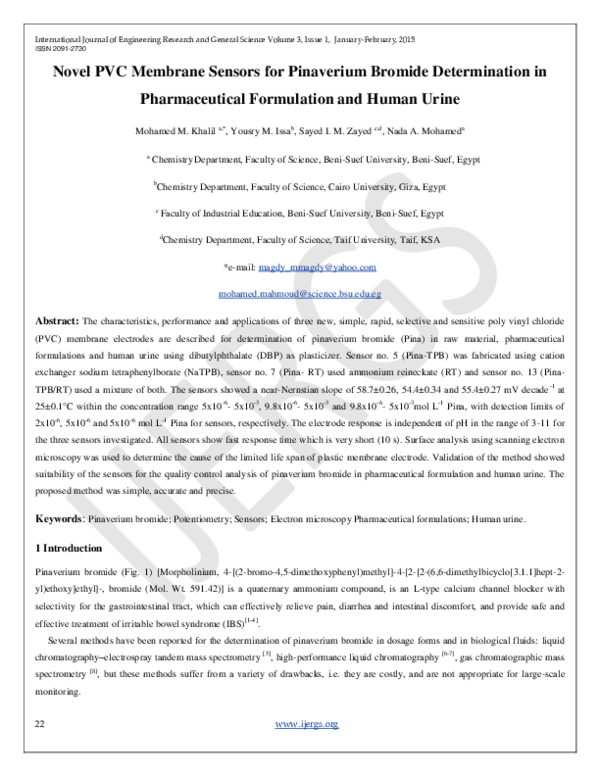 (PDF) Novel PVC Membrane Sensors for Pinaverium Bromide Determination ...