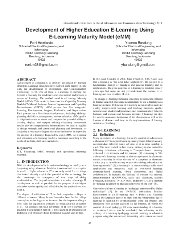 (PDF) Development of Higher Education E-Learning Using E-Learning ...