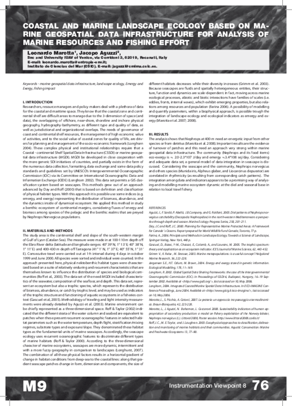 (PDF) Coastal and marine landscape ecology based on marine geospatial ...