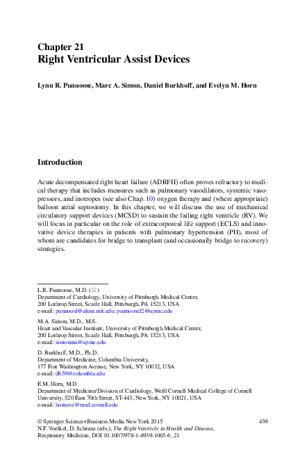 (PDF) Right Ventricular Assist Devices