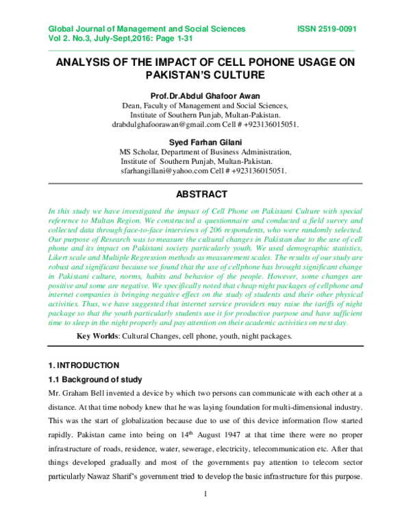 (PDF) Global Journal of Management and Social Sciences ANALYSIS OF THE ...