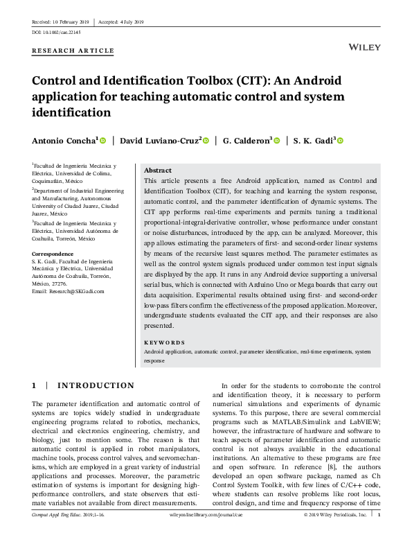 (PDF) Control and Identification Toolbox (CIT): An Android application ...