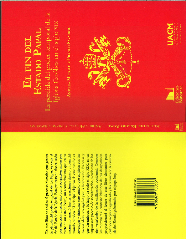 (PDF) EL FIN DEL ESTADO PAPAL. La pérdida del poder temporal de la Iglesia Católica en el siglo XIX