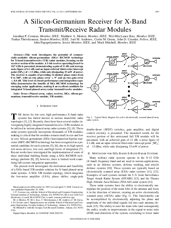 (PDF) A Silicon-Germanium Receiver for X-Band Transmit/Receive Radar ...
