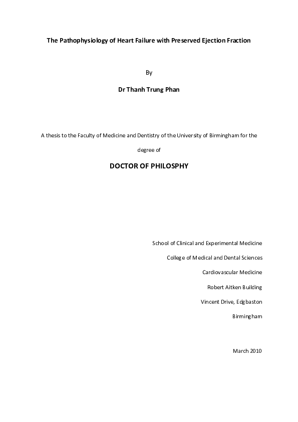 (PDF) The pathophysiology of heart failure with preserved ejection fraction: From molecular ...