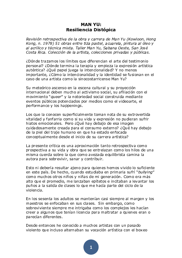 (PDF) MAN YU: Resiliencia distópica