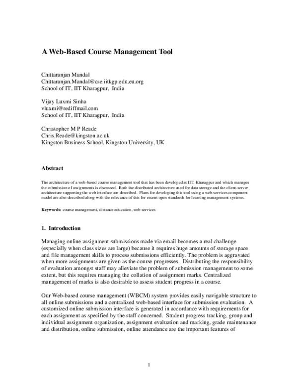 (PDF) A web-based course management tool