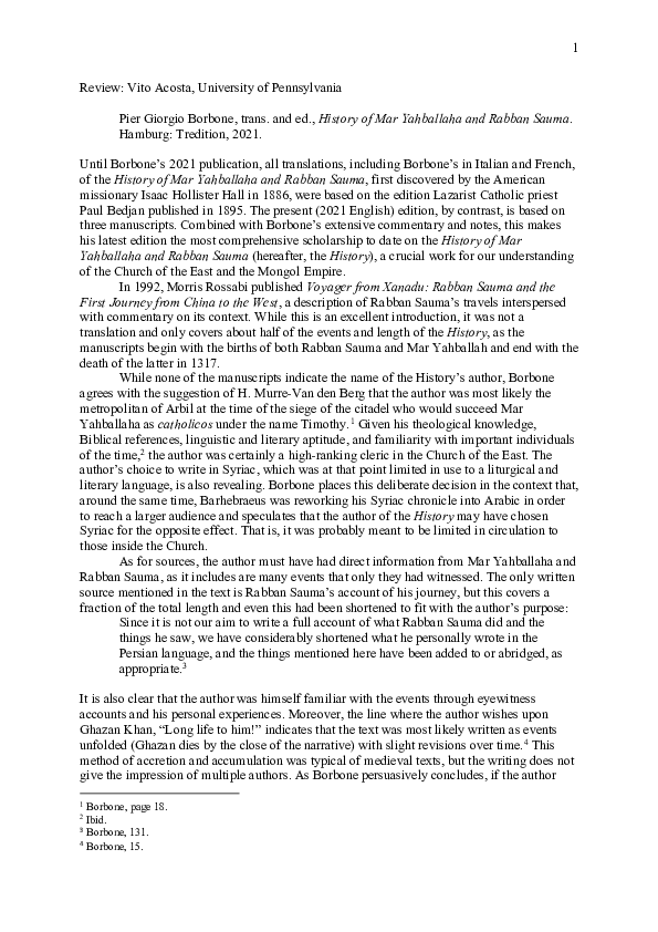 (PDF) Review of Pier Giorgio Borbone, trans. and ed., History of Mar ...