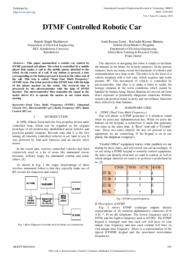(PDF) DTMF Controlled Robotic Car