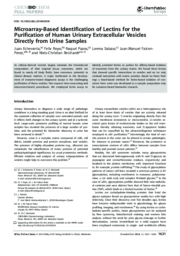 (PDF) Microarray-Based Identification of Lectins for the Purification ...