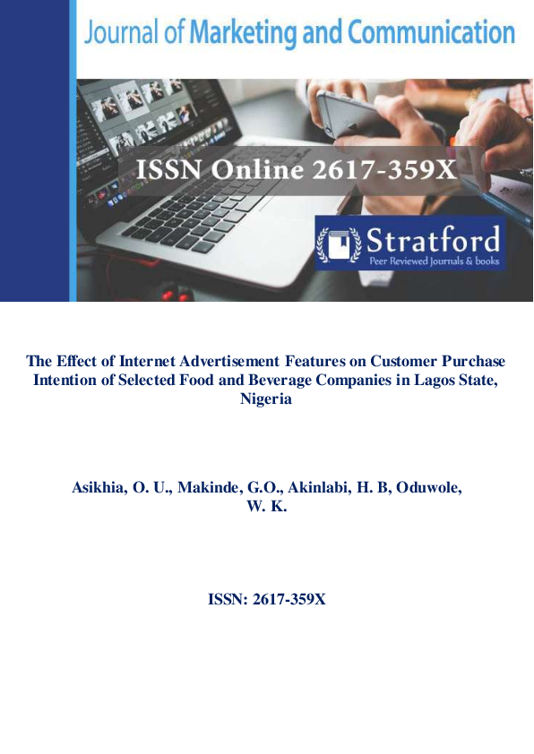(PDF) The Effect of Internet Advertisement Features on Customer Purchase Intention of Selected ...