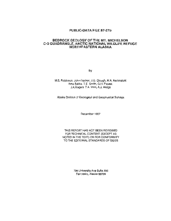 (PDF) Bedrock geology of the Mt. Michelson C-3 Quadrangle, Arctic ...