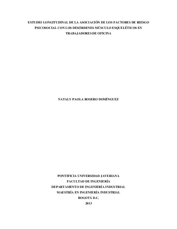 (PDF) Estudio longitudinal de la asociación de los factores de riesgo ...