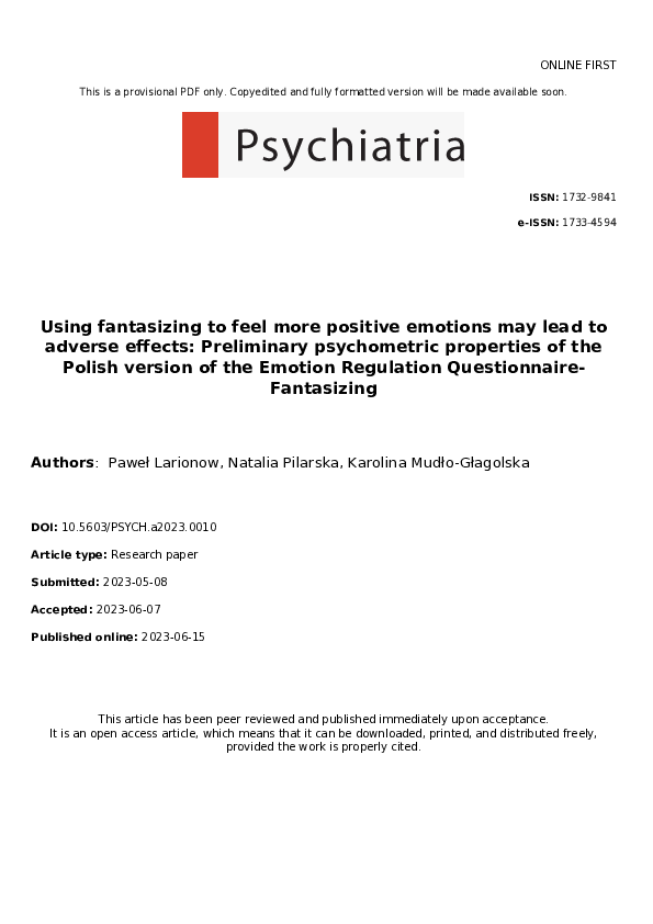 (PDF) Using fantasizing to feel more positive emotions may lead to ...