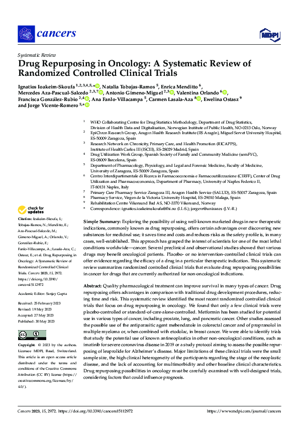 (PDF) Drug Repurposing in Oncology: A Systematic Review of Randomized ...