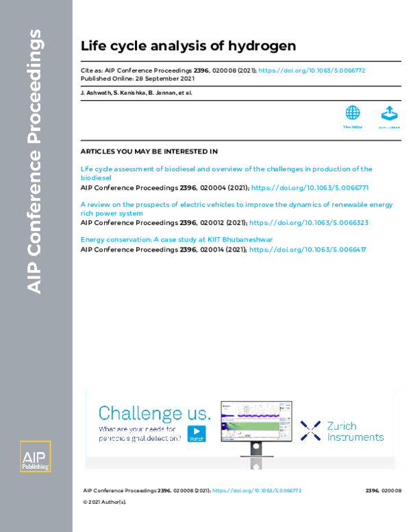(PDF) Life cycle analysis of hydrogen | Shivam Rathore - Academia.edu