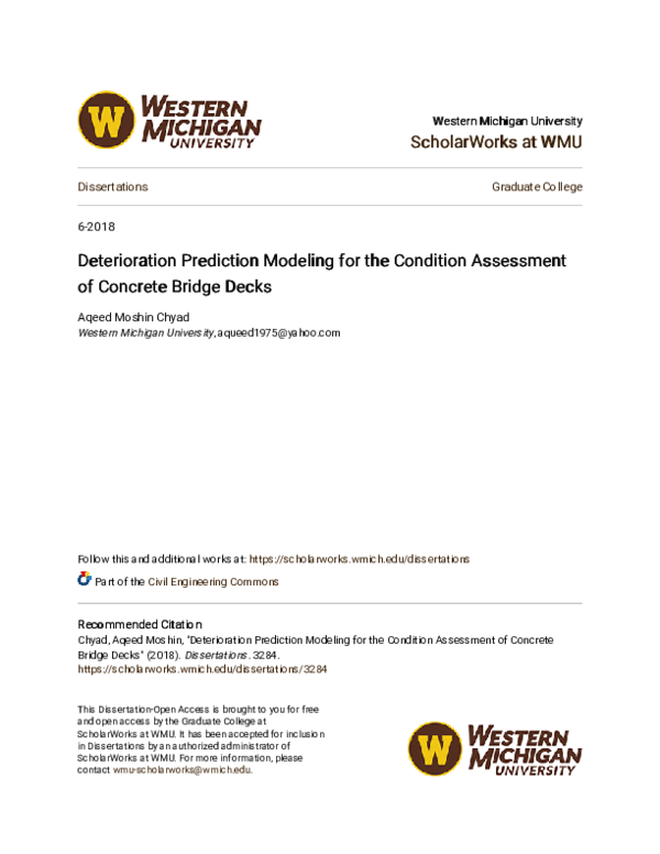 (PDF) Deterioration Prediction Modeling for the Condition Assessment of Concrete Bridge Decks