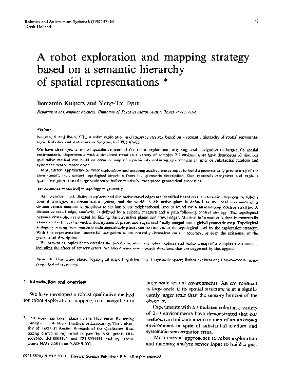 (PDF) A robot exploration and mapping strategy based on a semantic hierarchy of spatial ...