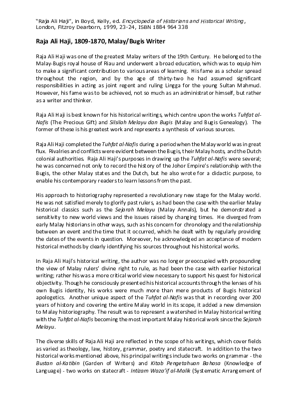 (PDF) Raja Ali Haji