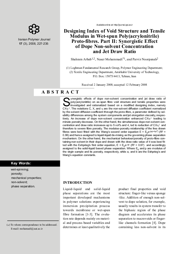 (PDF) Designing index of void structure and tensile modulus in wet-spun ...