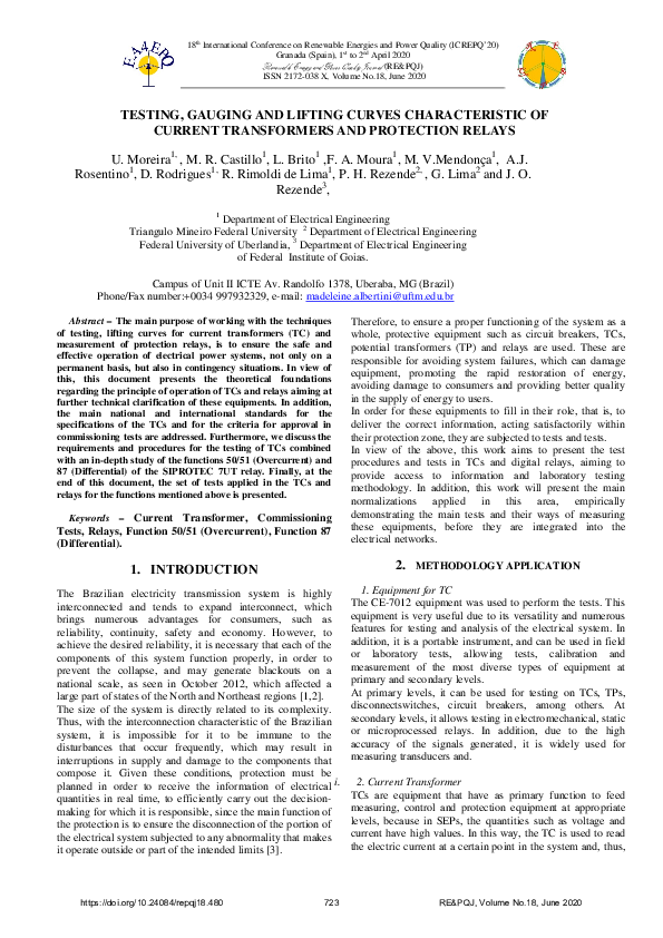 (PDF) Testing, Gauging and Lifting Curves Characteristic of Current ...