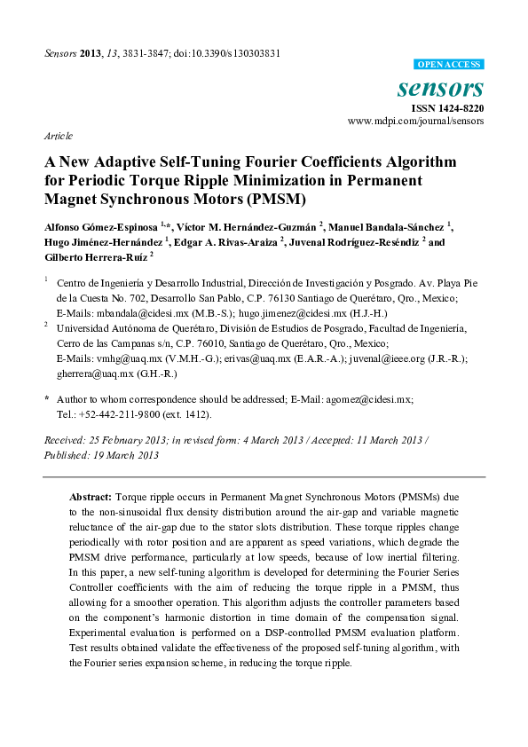(PDF) A New Adaptive Self-Tuning Fourier Coefficients Algorithm for ...