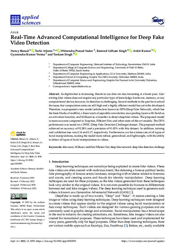 (PDF) Real-Time Advanced Computational Intelligence for Deep Fake Video Detection
