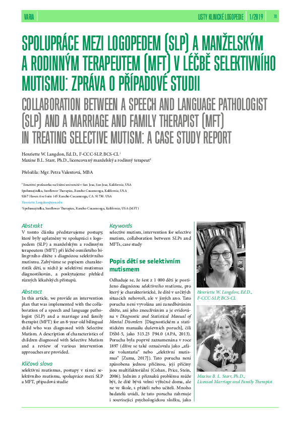 (PDF) COLLABORATION BETWEEN A SPEECH AND LANGUAGE PATHOLOGIST (SLP) AND ...